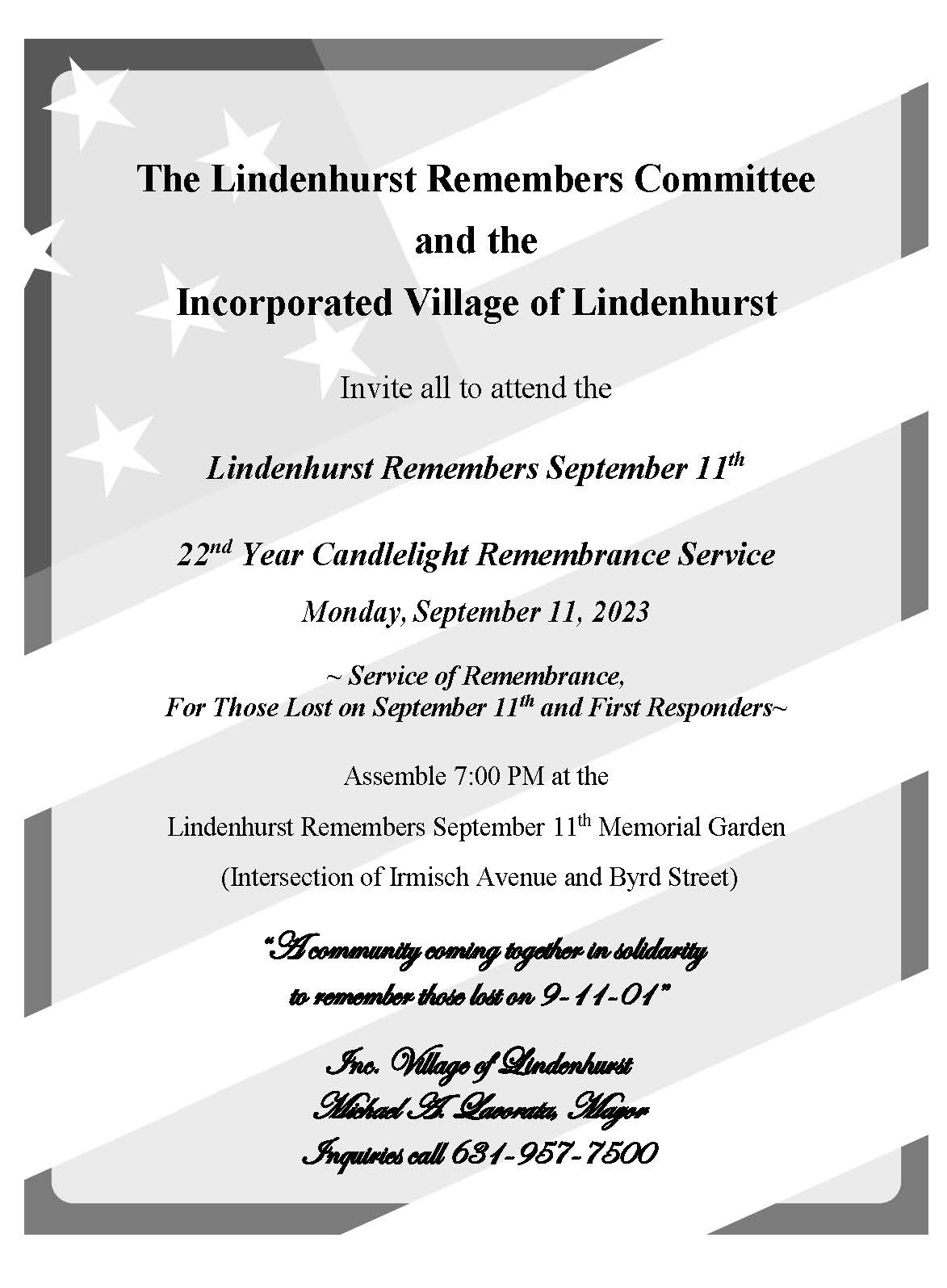 9-11 CANDLELIGHT REMEMBRANCE SERVICE